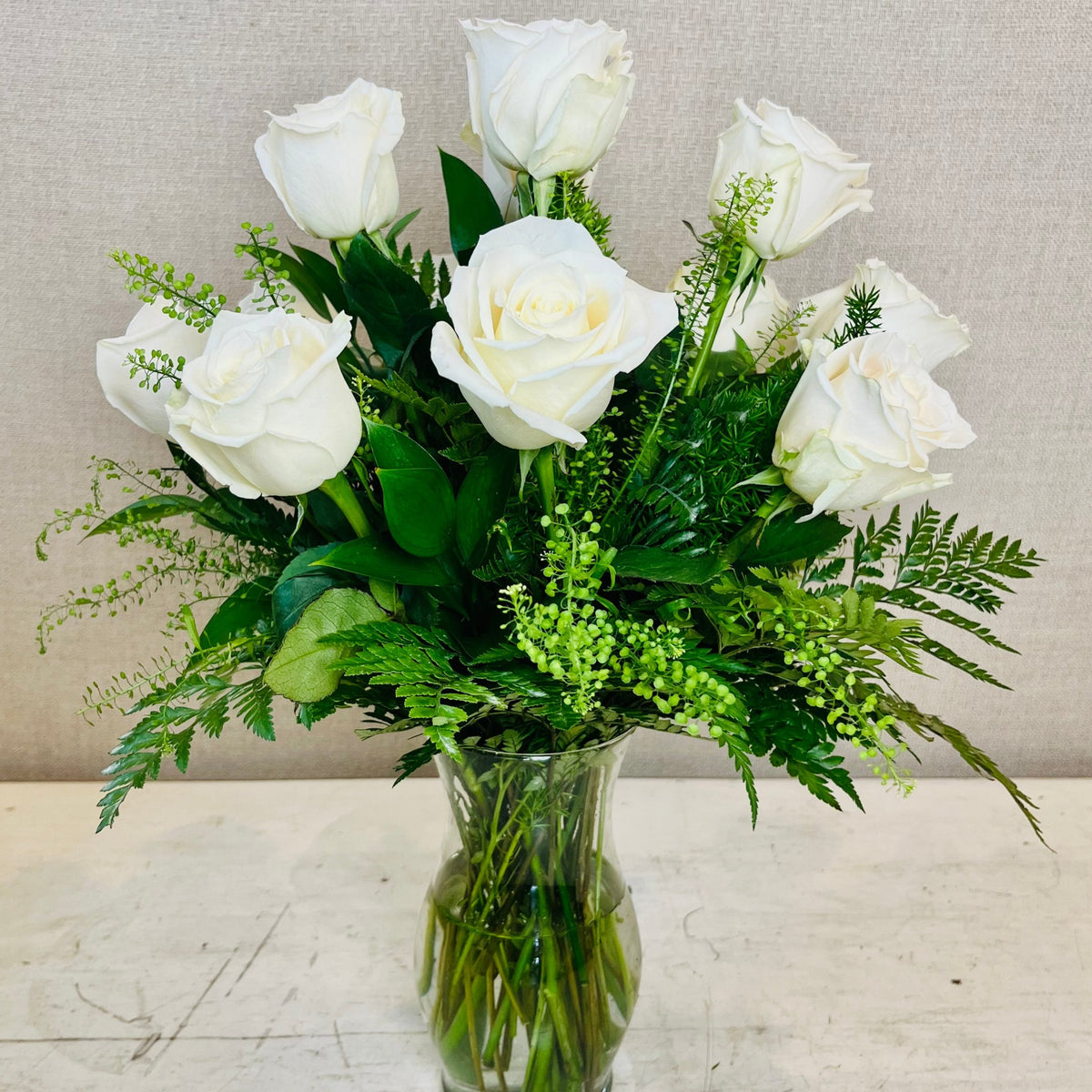 Long Stem White Rose Bouquet – Peachtree Petals